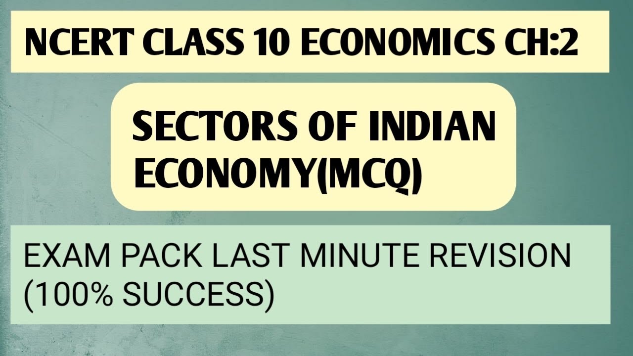 NCERT CLASS 10/ECONOMICS/CHAPTER 2/SECTORS OF INDIAN ECONOMY/MCQ ...