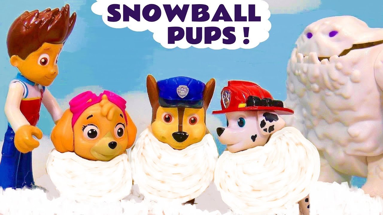 Can the Pups Rescue All the Snowballs thrown by the Snowman ? - YouTube