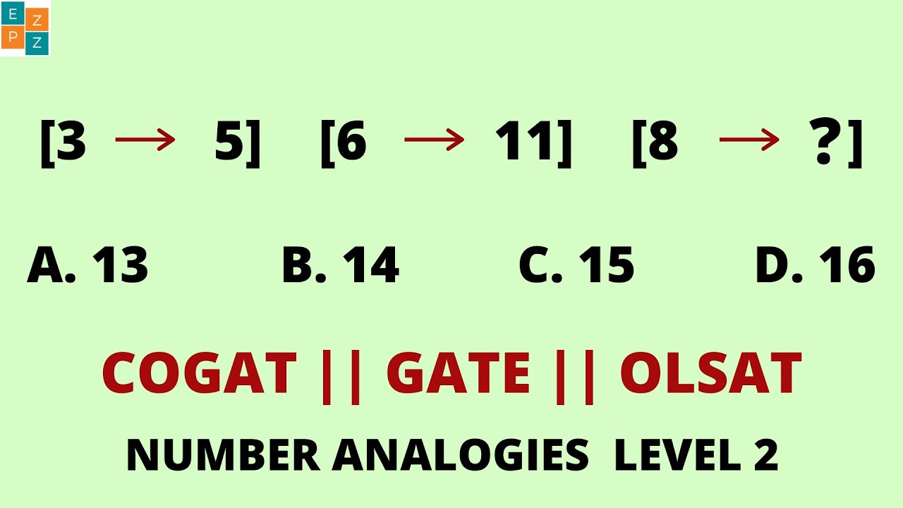 NUMBER ANALOGIES LEVEL 2 || COGAT || GATE || OLSAT || JOB APTITIDE TEST ...