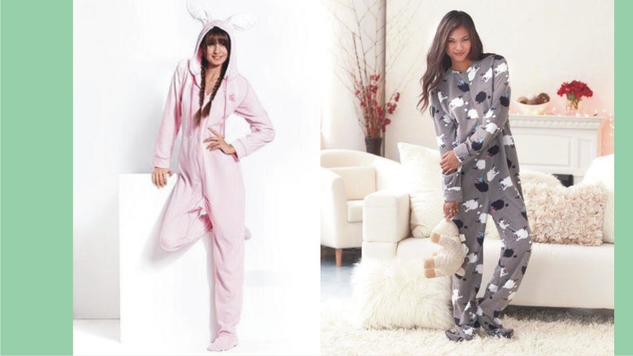 Womens Footed Pajamas - YouTube