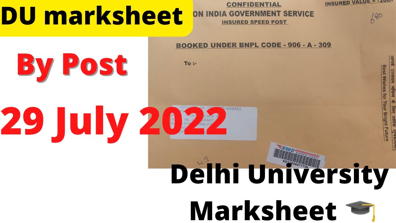 DU marksheet 29july2022 #DU #marksheet #vlog_start #viralvideo #video ...