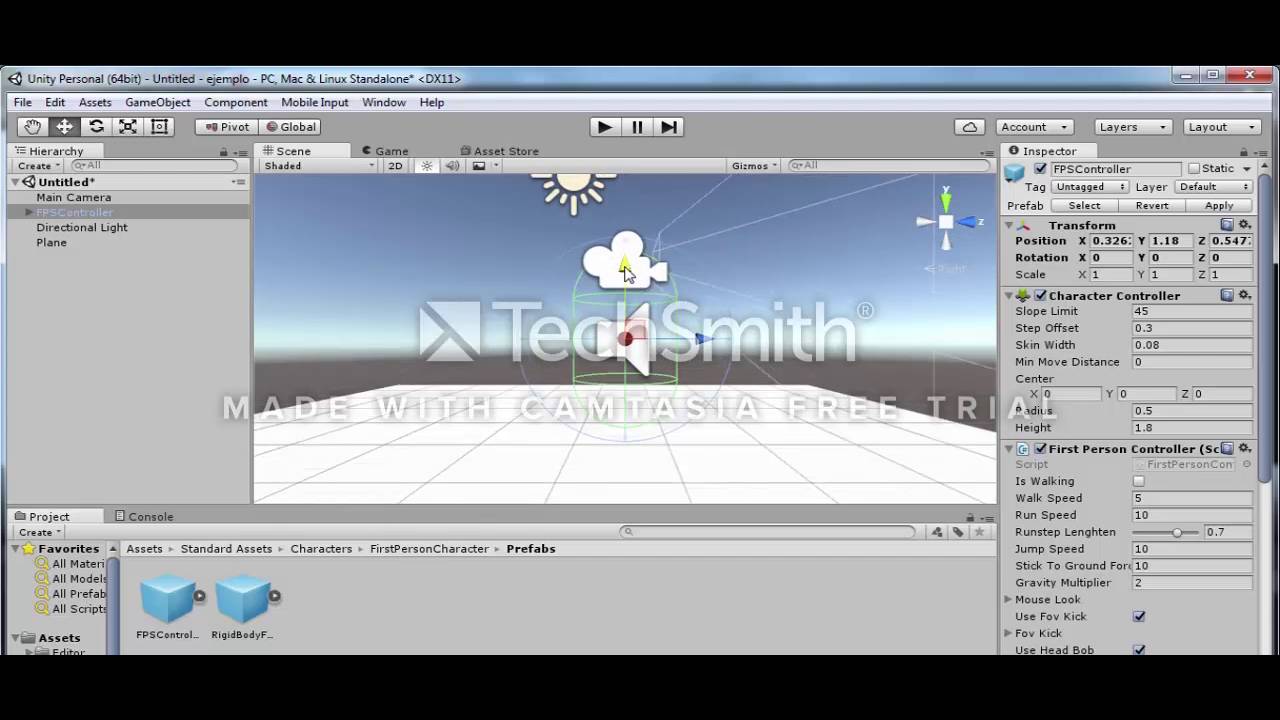 Agregar First Person Character en unity 5 - YouTube