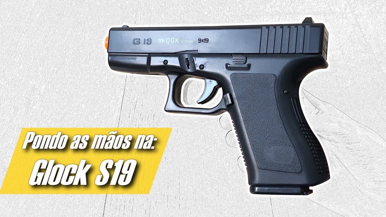 Glock S19 G19 - QGK / KWC (Pistola Spring TOY)(Airsoft TESTES e ...