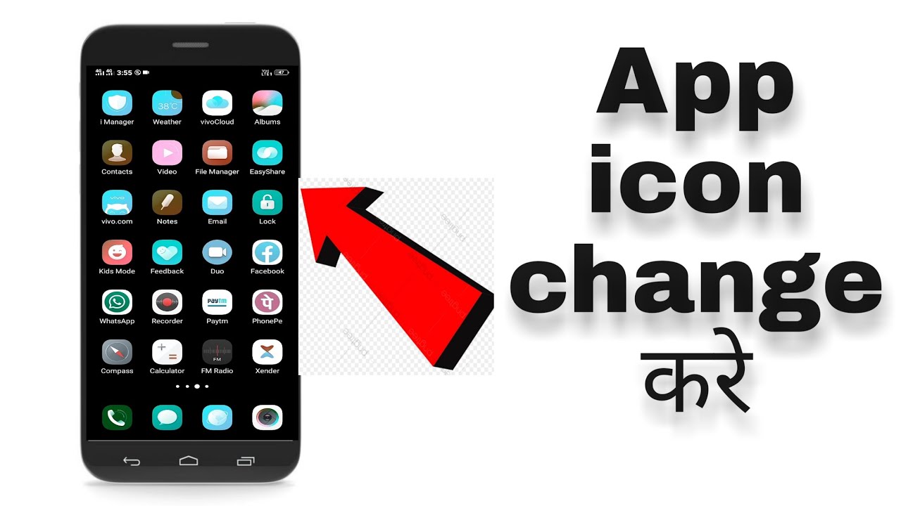 App ka icon ko kasi change kera || home screen ko kasi change || app ...