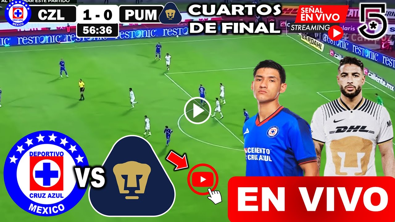 Cruz Azul vs. Pumas en vivo, donde ver, a que hora juega Cruz Azul vs ...