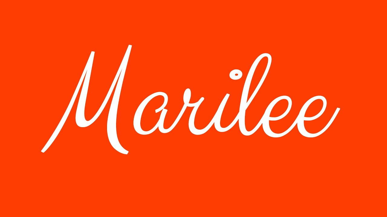 Learn how to Sign the Name Marilee Stylishly in Cursive Writing - YouTube