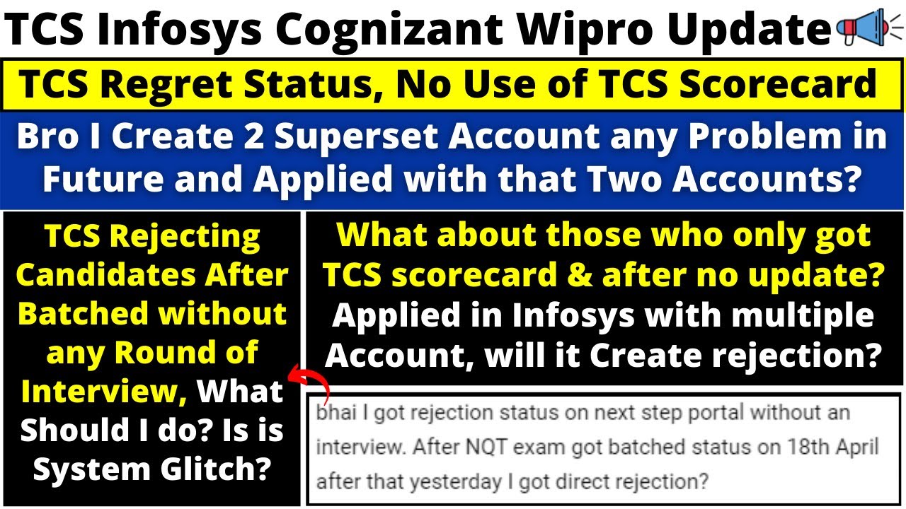 No Use of TCS Scorecard? Multiple Account in Superset? TCS Rejection ...