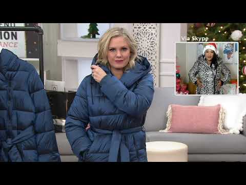 Centigrade Printed or Solid Puffer w/ Asymmetric Zip and Belt on QVC