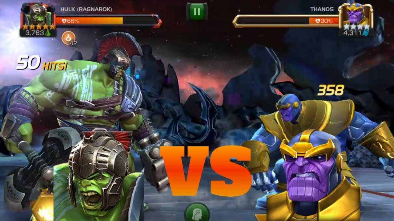 Hulk ragnarok vs Thanos Marvel contest of champions - YouTube