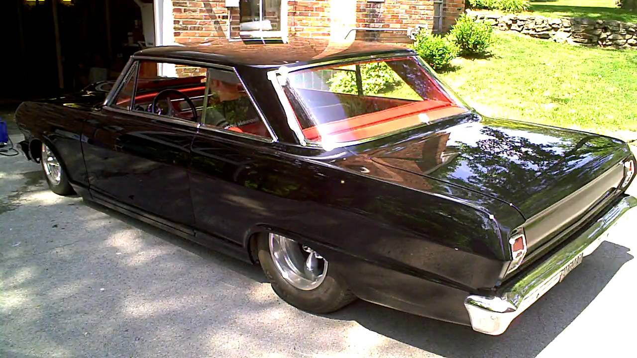 64 Chevy II Chop Cam Hittin SBC Flowmaster 2 chambers - YouTube