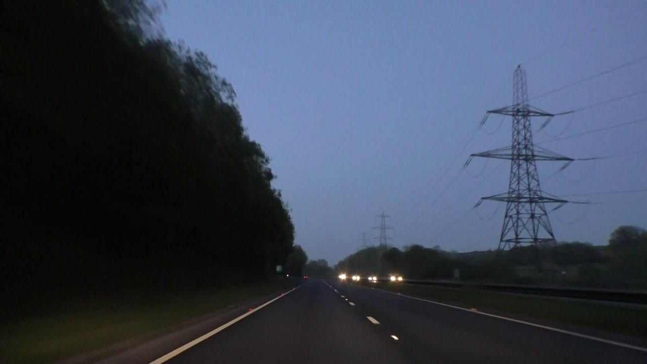 Night Drive On The A38 From Plymouth To M5 Motorway Junction 31, Exeter ...