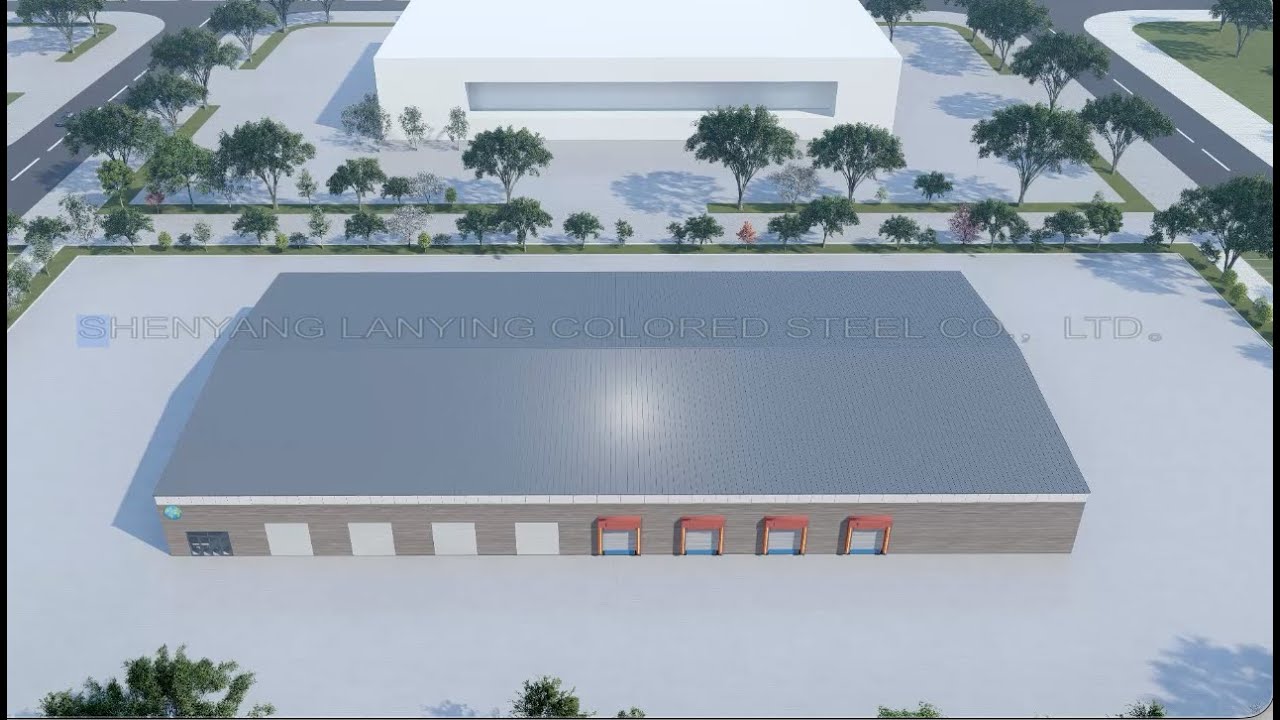Wooden look exterior design steel structure warehouse building for USA ...