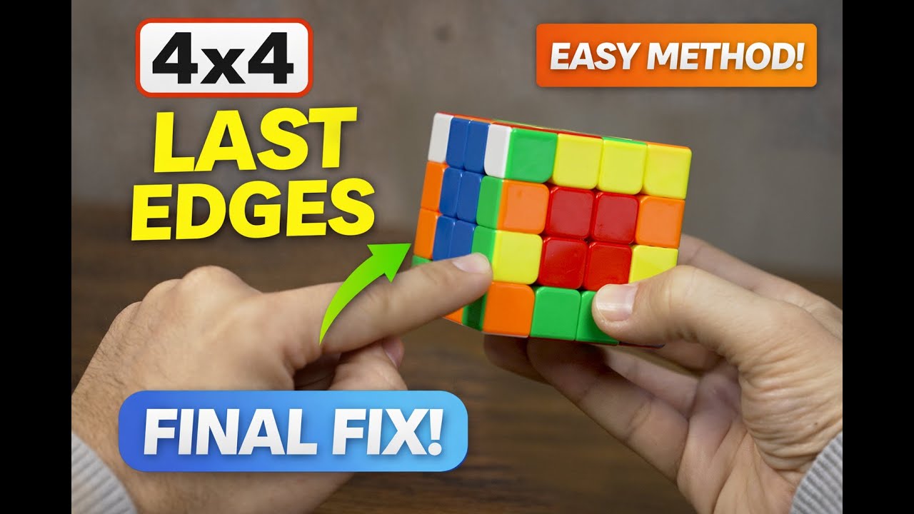 4×4 Last Edges Pairing (Beginner Friendly) | Final Edge Fix Explained ...