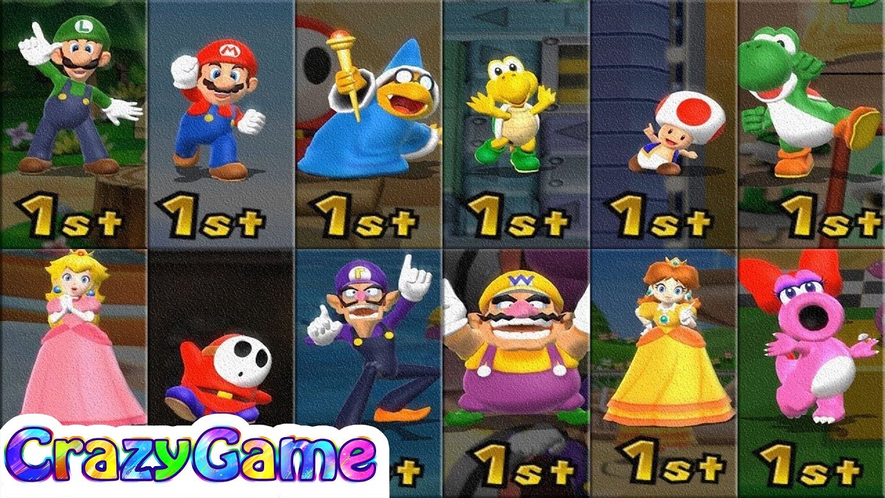 Mario Party 9 All Characters Celebrates 1st Animations - Step It Up ...
