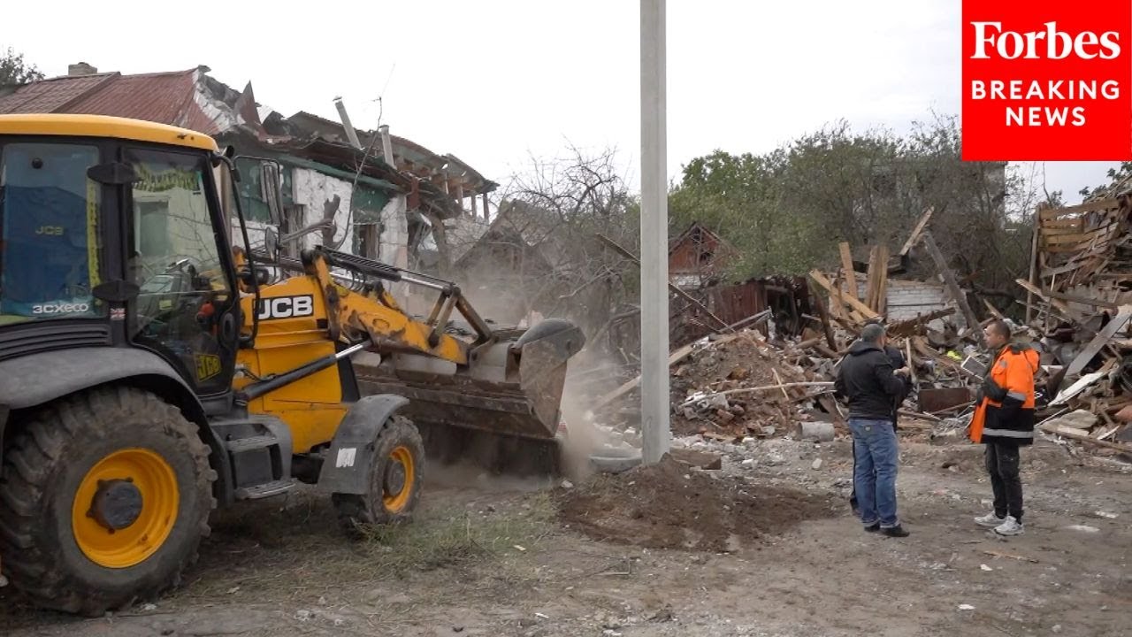 Emergency Crews Clean Up Rubble In Kharkiv, Ukraine, After Overnight ...