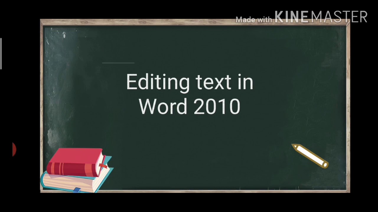 Class 4 Editing text in Word 2010 - YouTube