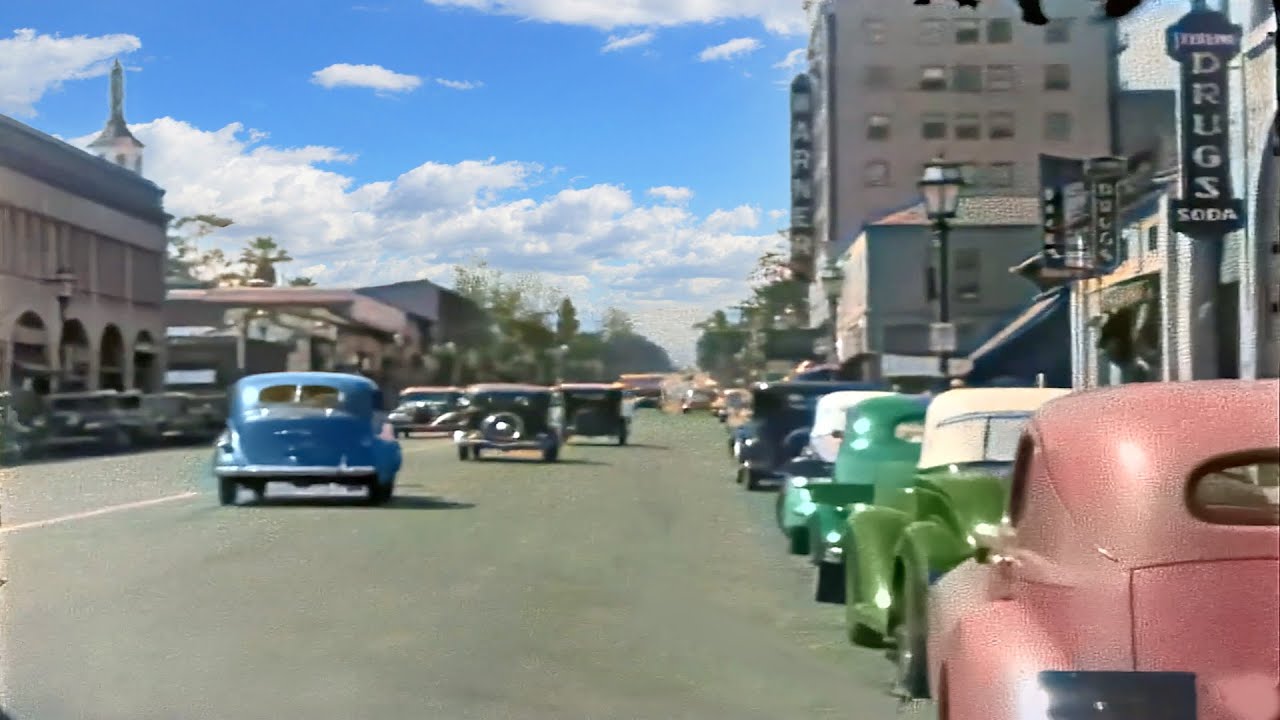California Vacation In 1930s In Color 60fps Remastered W sound