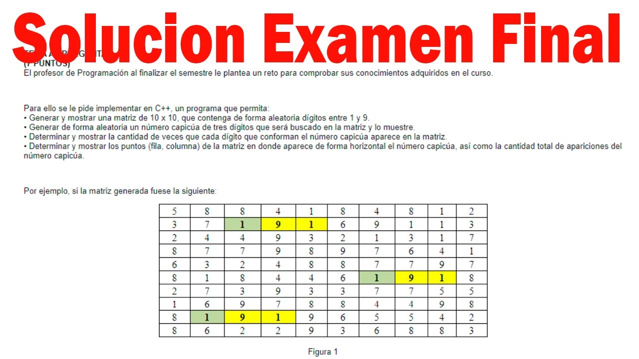 Programacion 1 | Solucion Examen Final - YouTube