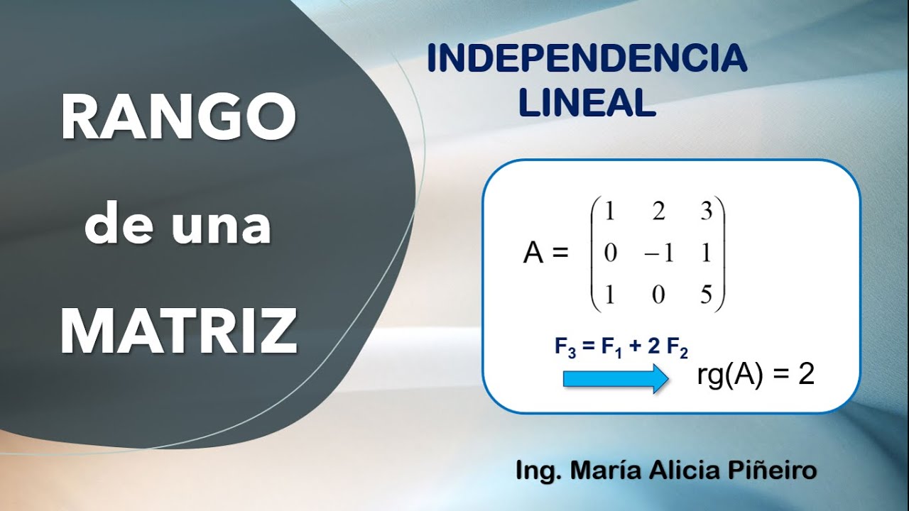 Rango de una matriz - YouTube