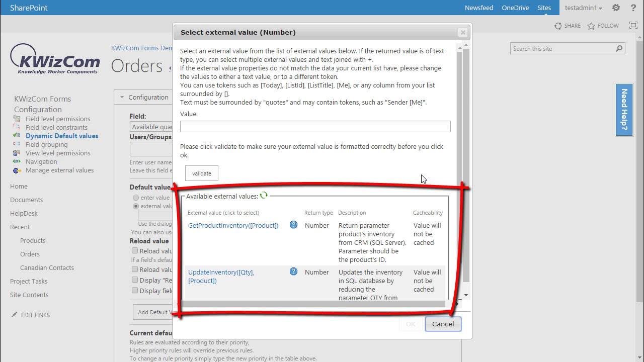 25 - Using external values in KWIZ Forms settings pages in SharePoint - YouTube