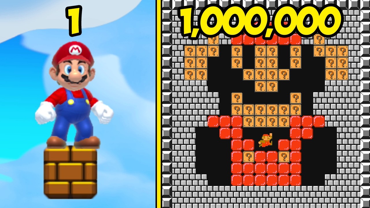 1 vs 1,000,000 Blocks in Mario Maker 2 - YouTube