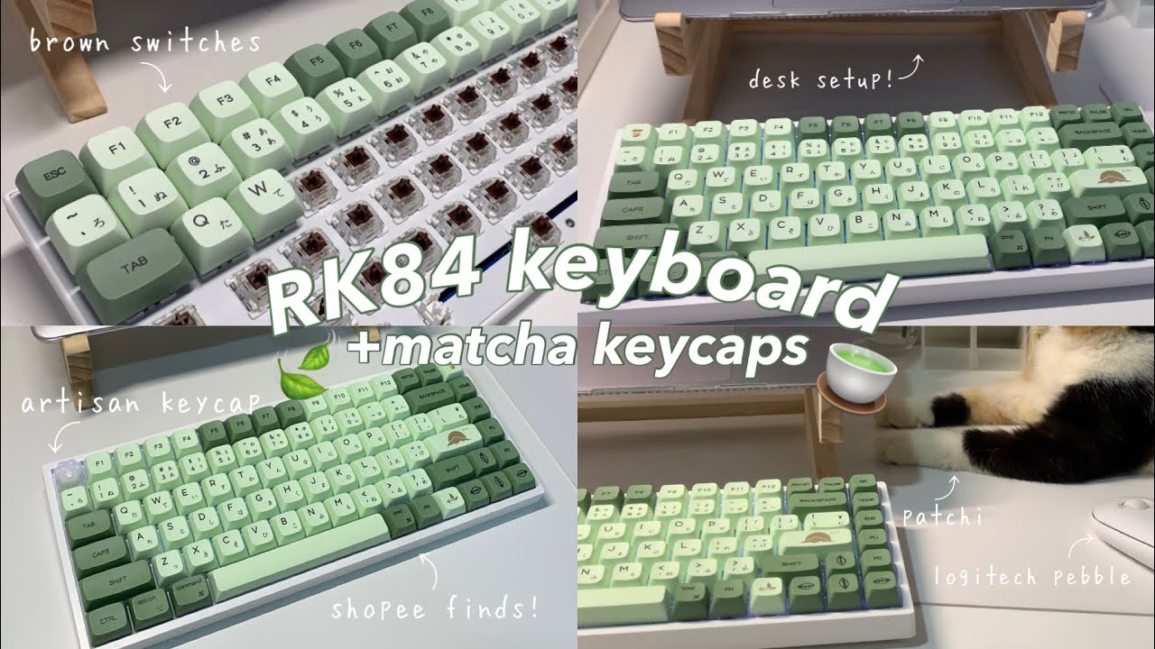Matcha Keycaps 🍵|RK84 Mechanical Keyboard 🍃 - YouTube