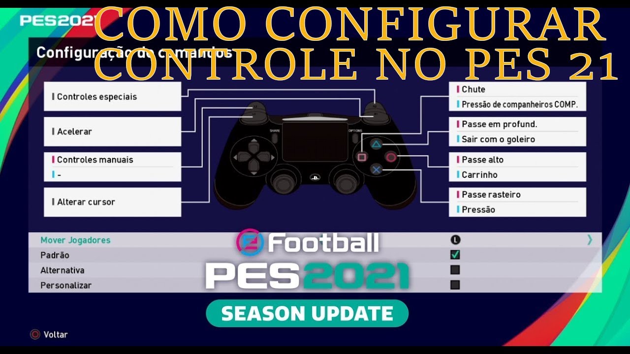 COMO CONFIGURAR CONTROLE NO PES 21 - YouTube