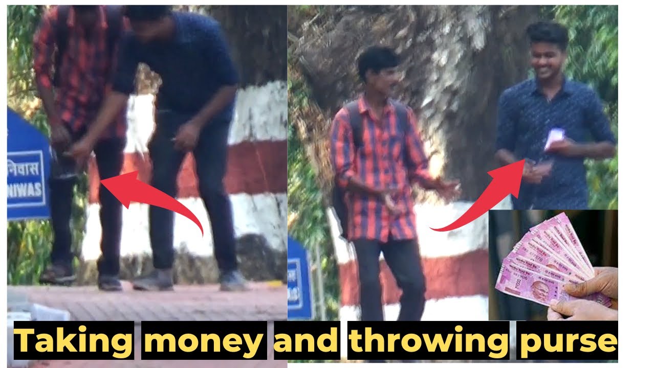Taking money and throwing purse Prank | purse pick-up prank | money ...