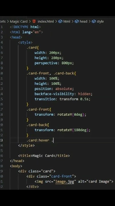 Create a Magic Card with HTML and CSS | Card Flipping Animation #shorts - YouTube