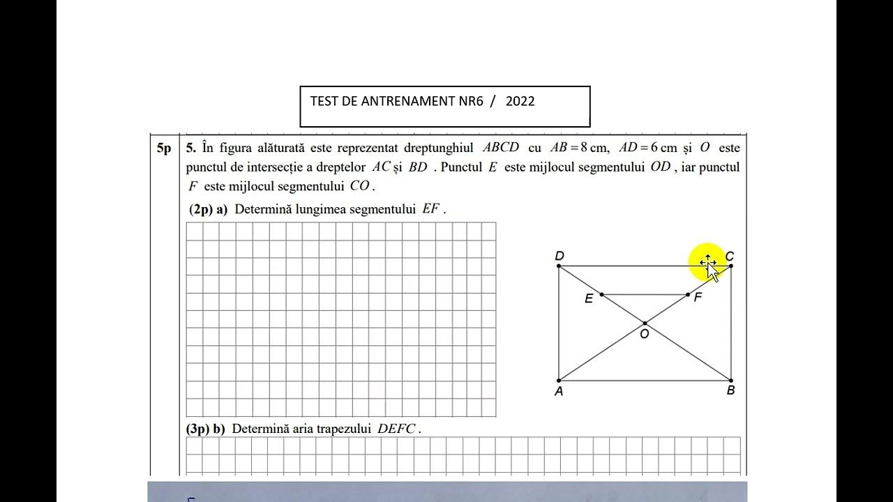 În figura alăturată este reprezentat dreptunghiul ABCD cu AB = 8cm, AD ...