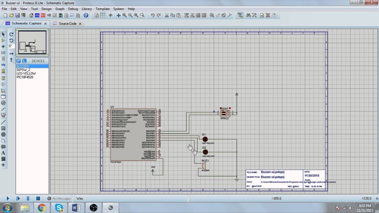 Buzzer and LED simulation - YouTube