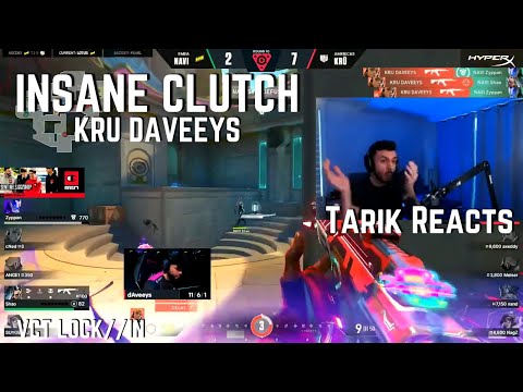 SEN tarik Reacts to KRU DAVEEYS INSANE CLUTCH vs NAVI VCT LOCK//IN | VALORANT Clips