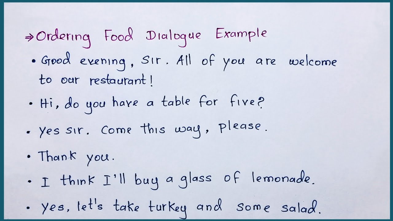 Ordering food dialogue examples | Daily English | Nifty's English - YouTube