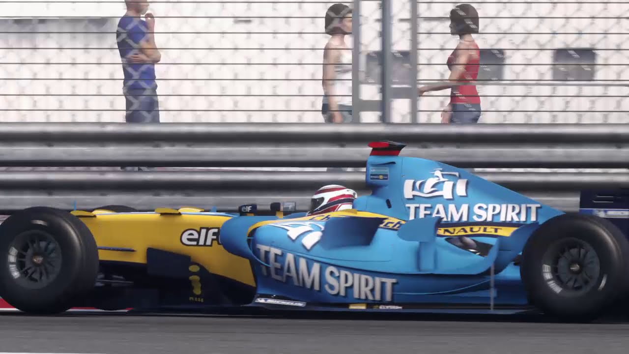 Fernando Alonso Takes on track Renault 2006 R26 V8 pure sound Abu Dhabi ...