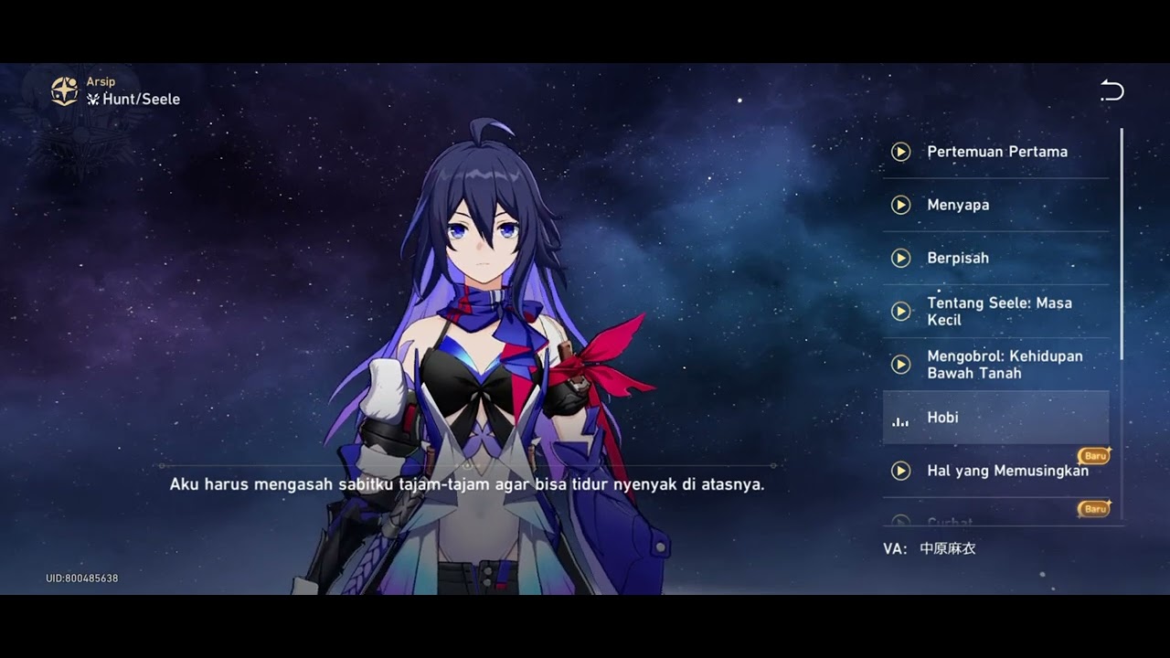 SEELE ALL VOICE LINE JAPANESE HONKAI STAR RAIL INDONESIA - YouTube