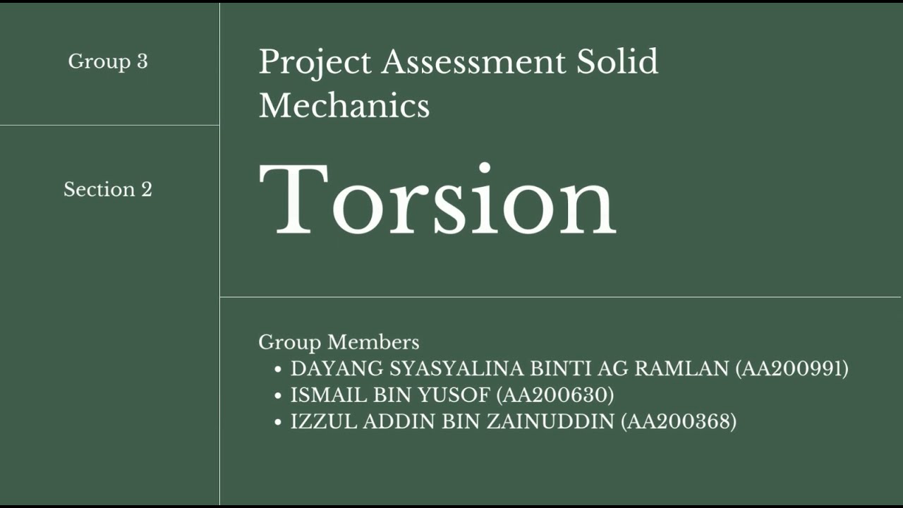 Video Presentation for Project Solid Mechanics | Group 3 Section 2 ...