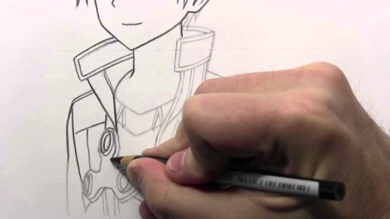 Drawing Time Lapse: Kirito from "Sword Art Online" - YouTube