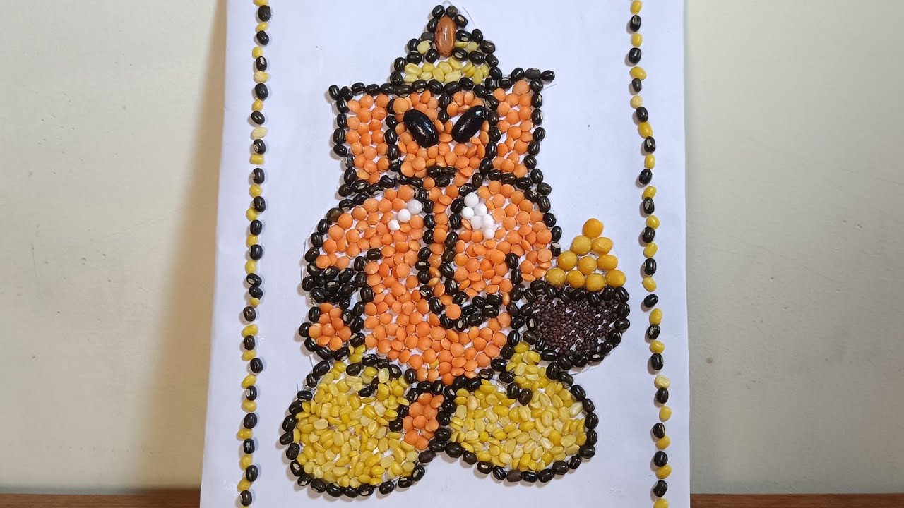 Ganesha Making from pulses/ Ganesh chaturthi Craft Ideas..... - YouTube