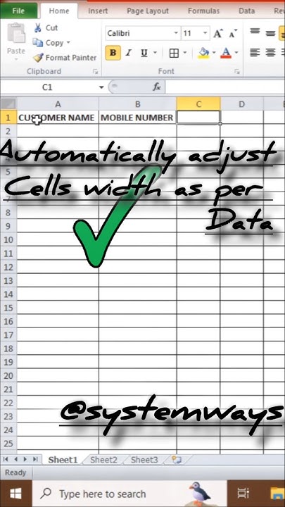 Automatically Adjust cells width as per Data #excel #master #computer #windows #tech #views # ...