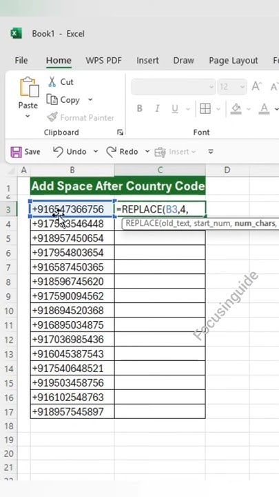 Add space between number & country code #excel #exceltips#exceltutorial #excelfeature# ...