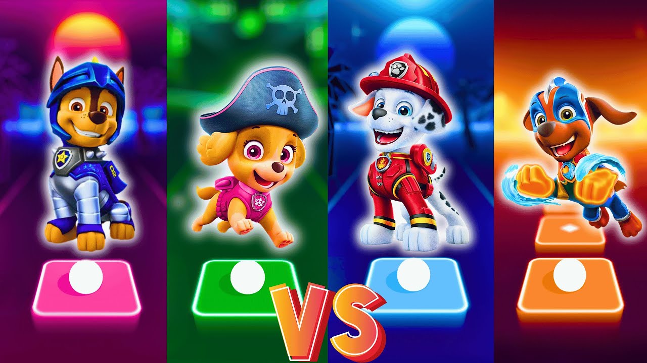 Paw Patrol | Chase Knight Pup VS Skye Pirate VS Marshall Firefighter VS ...
