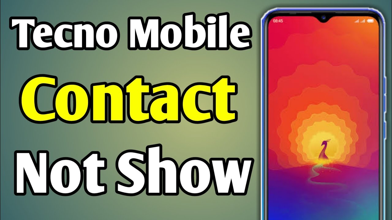 Tecno Mobile Contact Not Show | Tecno Mobile Contact Problem | Contact ...