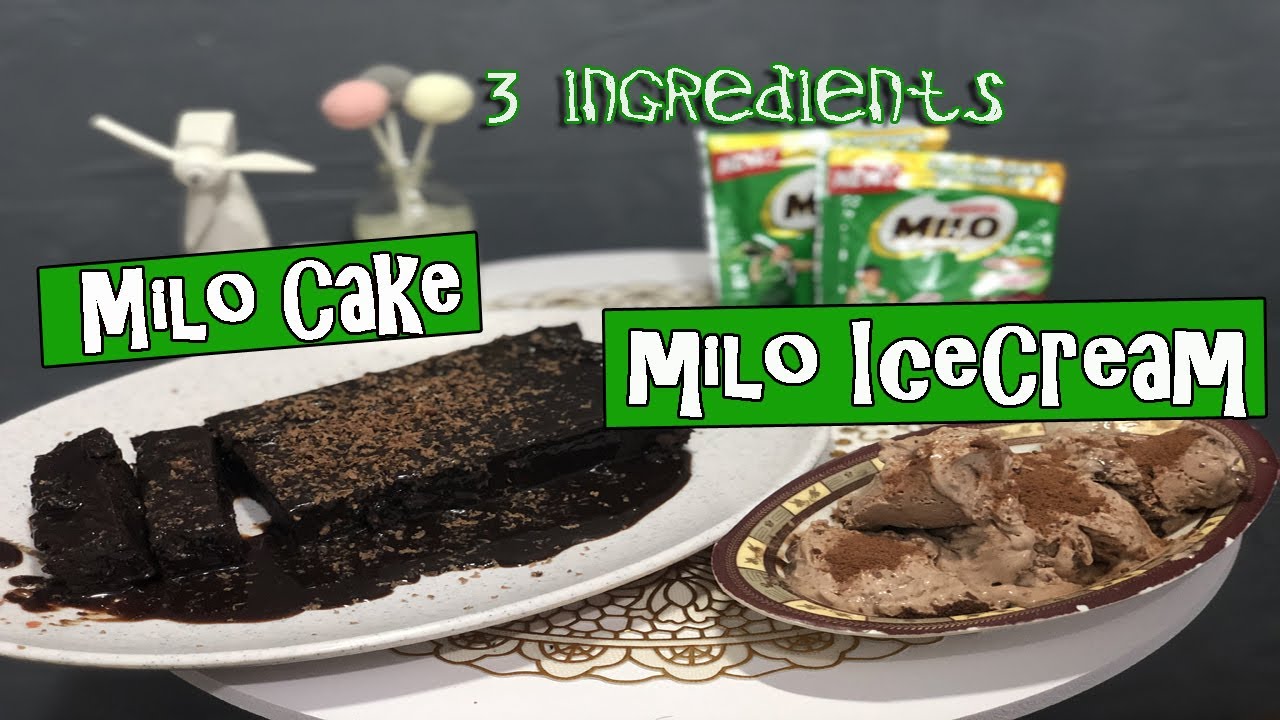 3 Ingredients Milo Recipe| How to make No Bake Milo Cake & Milo Ice ...