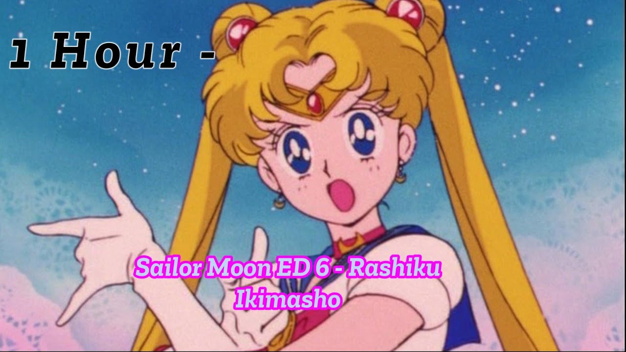 1 Hour - Sailor Moon ED 6 - Rashiku Ikimasho - YouTube