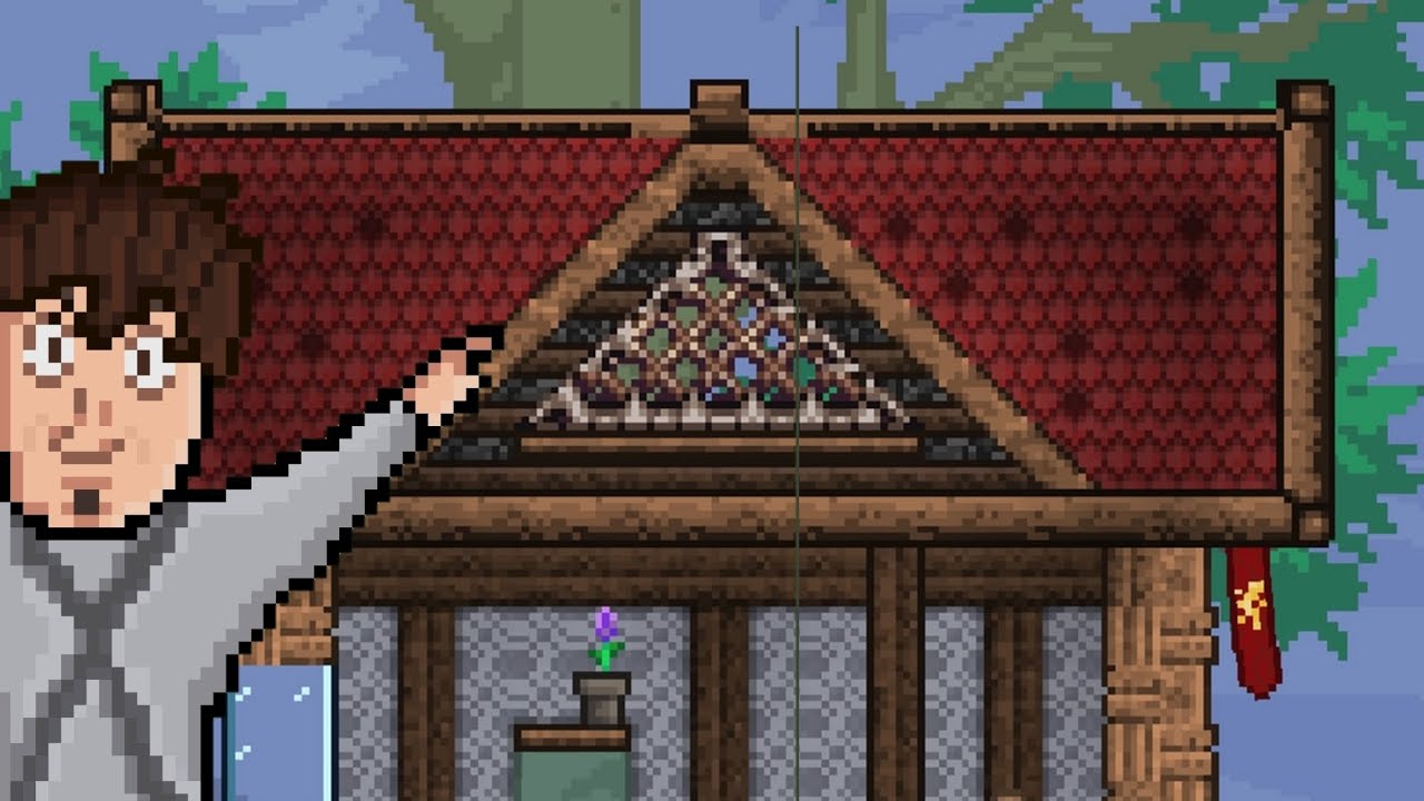 How to build an easy, good looking roof in Terraria! - YouTube