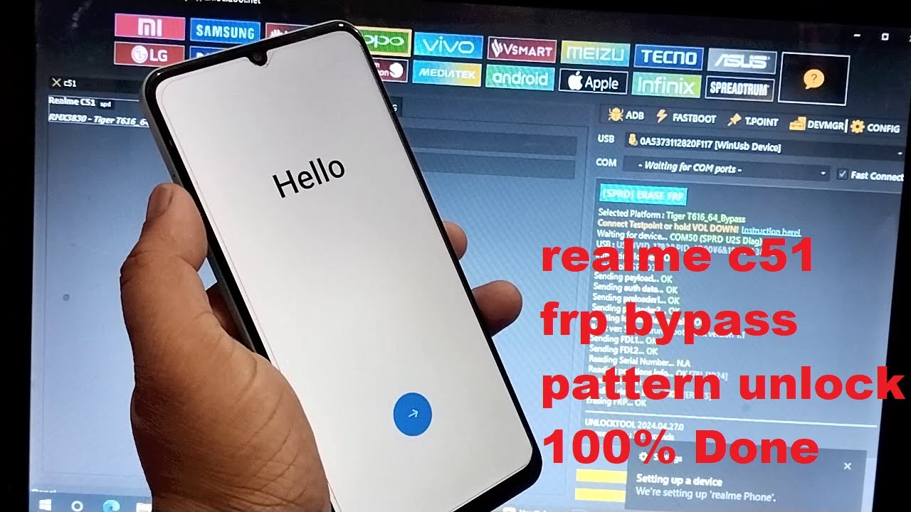 Realme C51 FRP Bypass By Unlock tool 100% Done! Realme C51(RMX3830) FRP ...