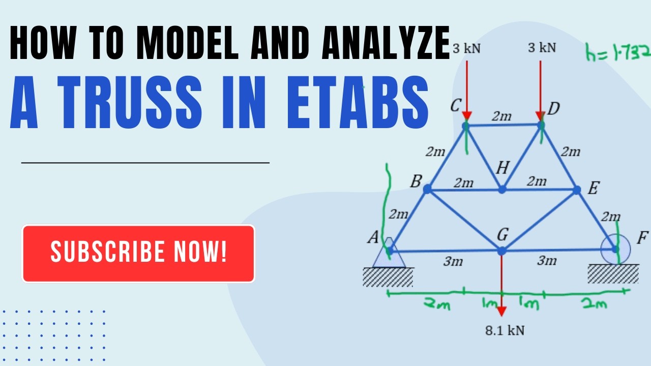 4. ETABS for beginners: How to model and analyze a Truss in ETABS - YouTube