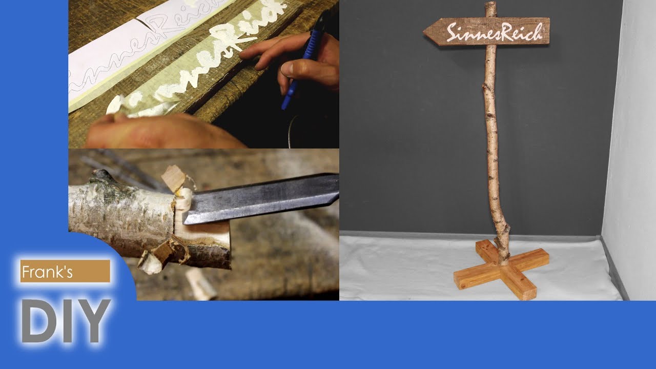 DIY vintage wooden signpost - YouTube