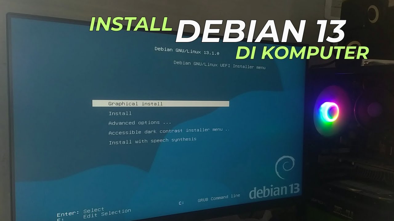 Tutorial : INSTALL LINUX DEBIAN 13 "TRIXIE" DI KOMPUTER (Untuk Pemula) - YouTube
