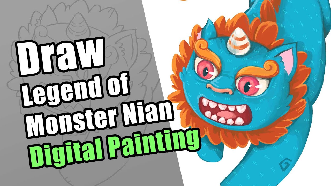 Draw CNY Legend of Monster Nian | Digital Painting - YouTube